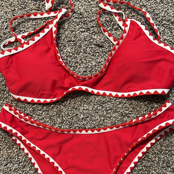 Swim | Red White Swimsuit | Poshmark
